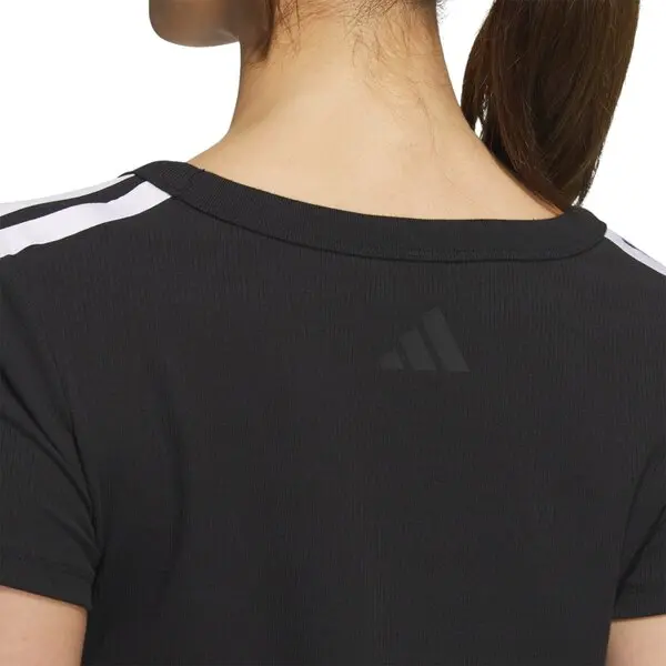Adidas Ribbed Cropped T-shirt With Bow Detail