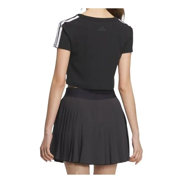 Adidas Ribbed Cropped T-shirt With Bow Detail