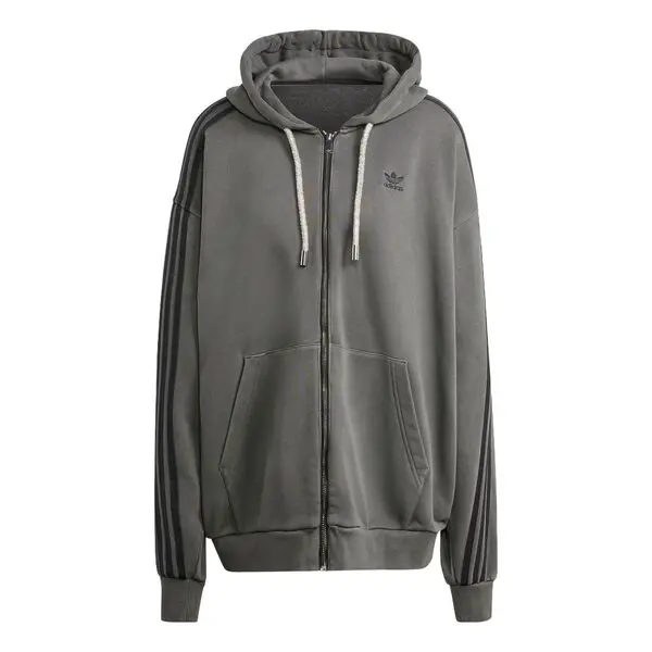 Adidas Adilenium Oversized Full-zip Hoodie - Grey