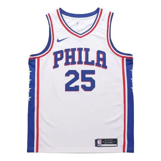 Nike Philadelphia 76ers Ben Simmons 25 Basketball Jersey - White