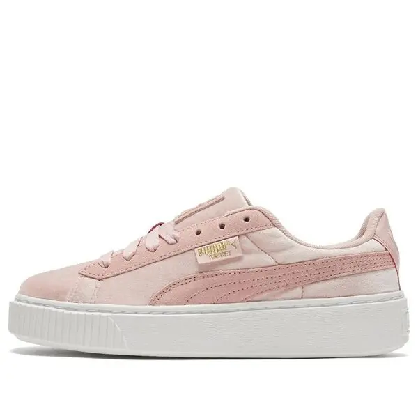 PUMA Platform Velvet Low Top Sneakers - Pink/blue