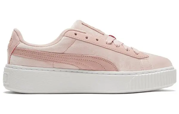 PUMA Platform Velvet Low Top Sneakers - Pink/blue