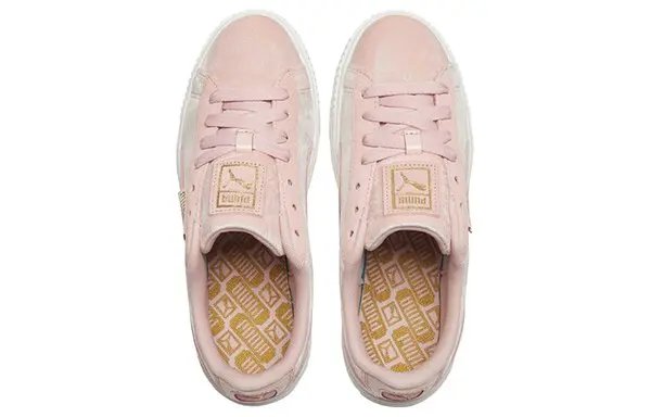 PUMA Platform Velvet Low Top Sneakers - Pink/blue