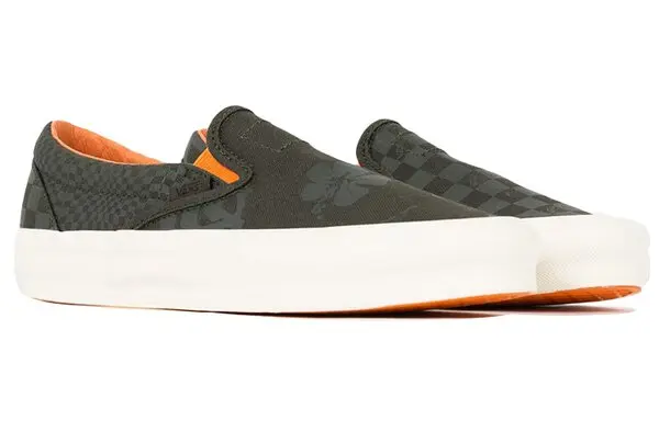 VANS Porter-yoshida & Co. X Og Classic Slip-on Lx 'forest Night Floral Checkerboard - Green