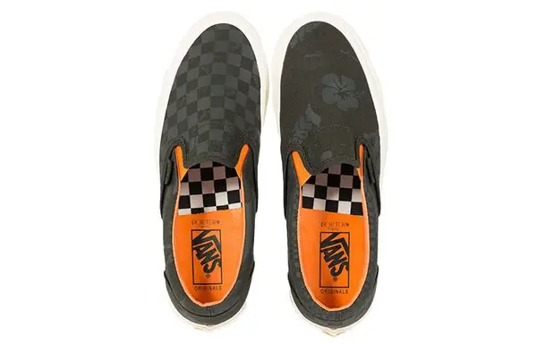 VANS Porter-yoshida & Co. X Og Classic Slip-on Lx 'forest Night Floral Checkerboard - Green