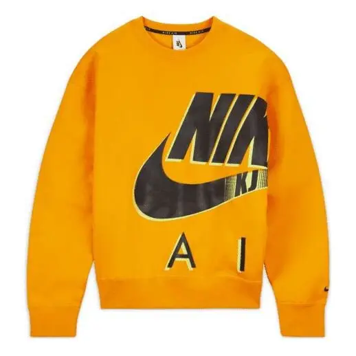 Nike X Kim Jones Crossover Logo Printing Fleece Round Neck Us Edition Couple Style - Orange
