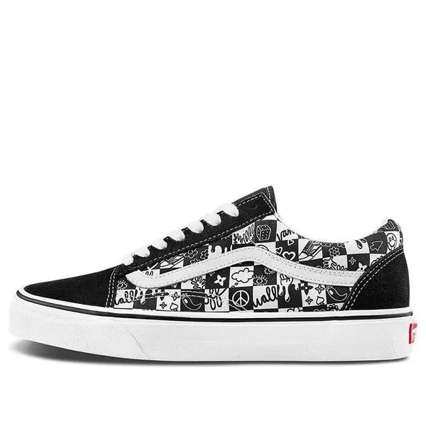 VANS Old Skool "doodle Checkerboard" Low Top Sneakers - Blackwhite