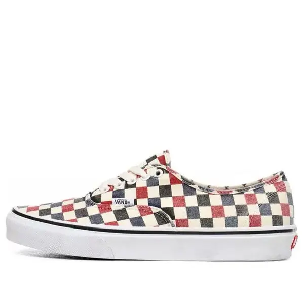 VANS Authentic Checkerboard Sneakers - Black/red
