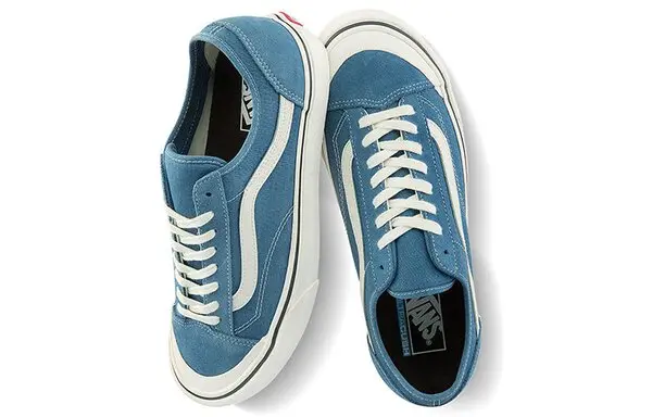 VANS Style 36 Decon Sf Salt Wash Navy Low Top Sneakers - Blue/white