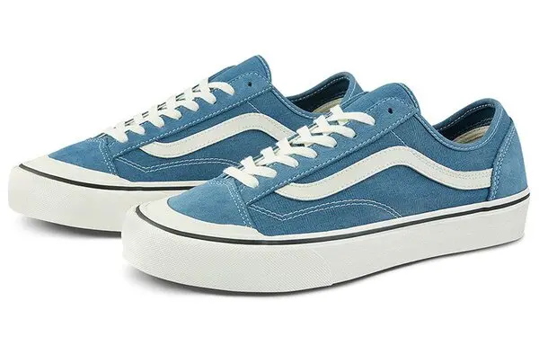 VANS Style 36 Decon Sf Salt Wash Navy Low Top Sneakers - Blue/white
