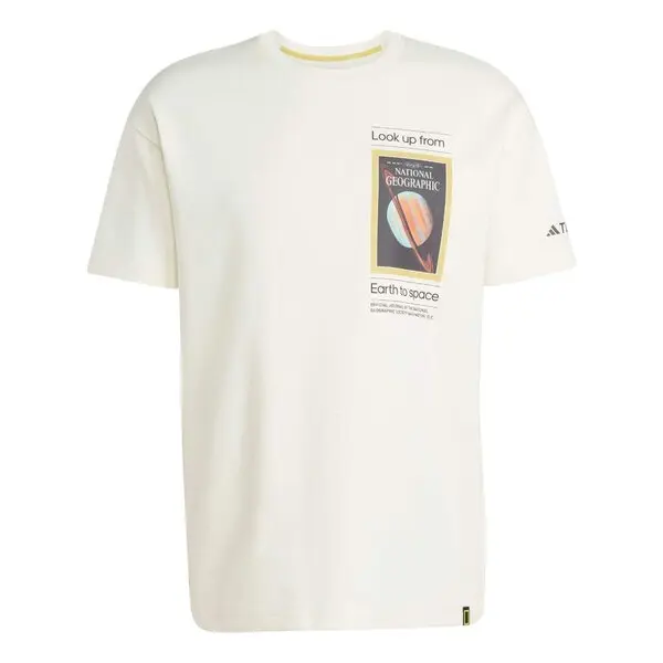 Adidas X National Geographic Aeroready Graphic T-shirt Asia Sizing 'earth To Space - Beige