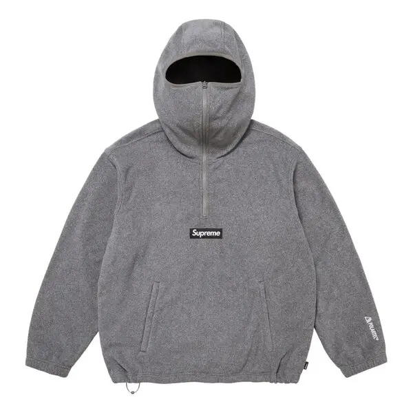 Supreme Fw25 Polartec Face Mask Half Zip Hooded Sweatshirt - Grey
