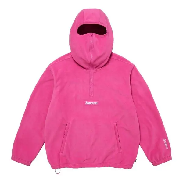 Supreme Fw25 Polartec Face Mask Half Zip Hooded Sweatshirt - Pink