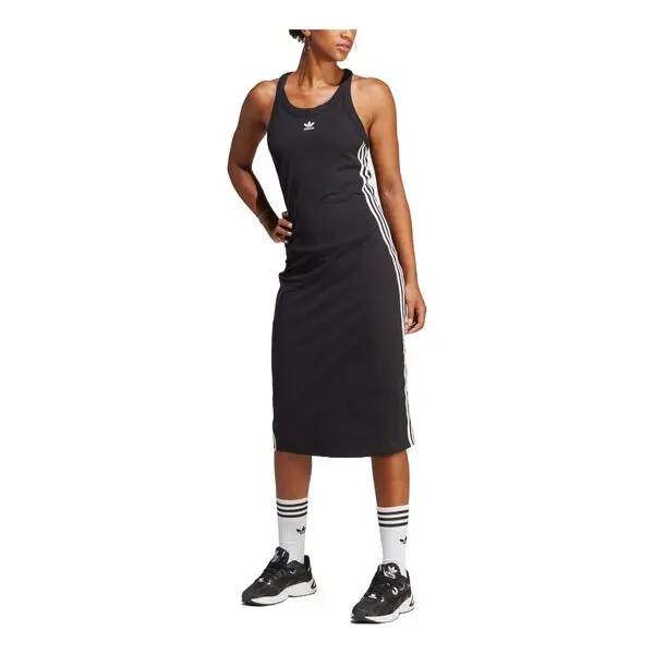 Adidas Adicolor Classics 3-stripes Long Tank Dress Asia Sizing - Black