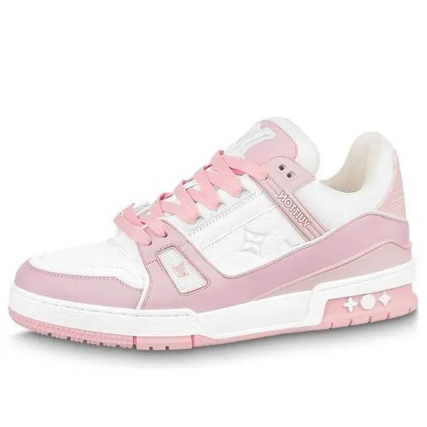 LOUIS VUITTON Trainer High Top Sneakers - White/rose Pink