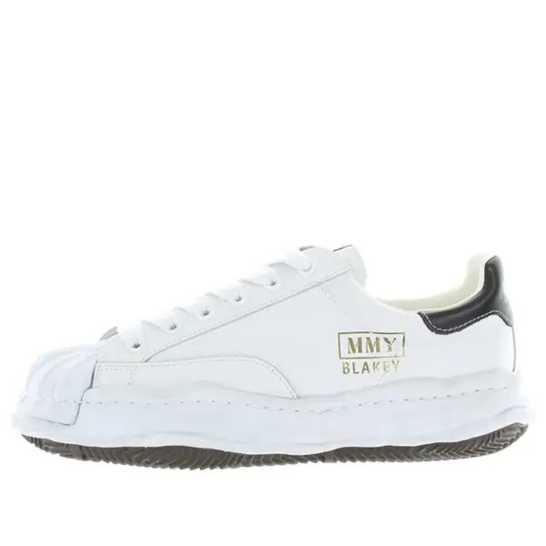 Mihara Yasuhiro Blakey Og Sole Leather Low-top Sneakers - White/black