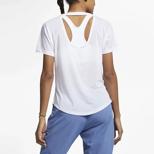 Nike Breathe Miler Running Short Sleeve Top - White