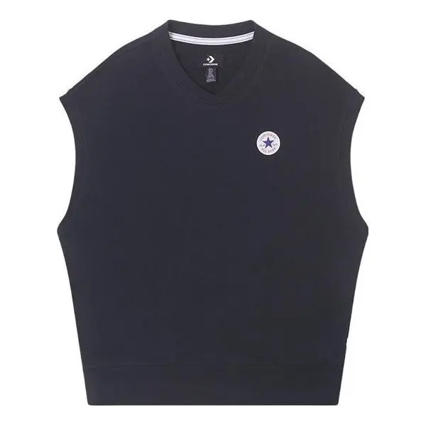 CONVERSE Knitted V-neck Vest - Black