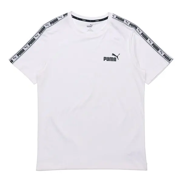PUMA Taping Logo T-shirt 'white - White/black