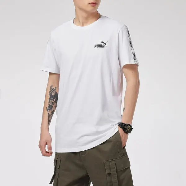 PUMA Taping Logo T-shirt 'white