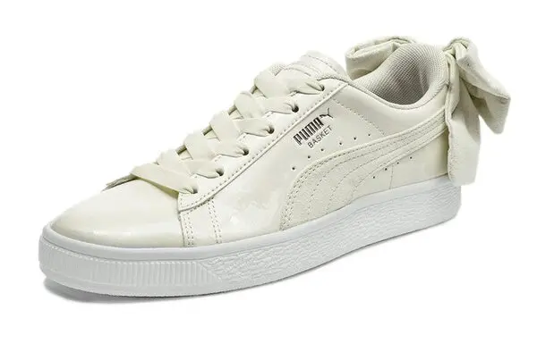 PUMA Basket Suede Bow Sneakers - White