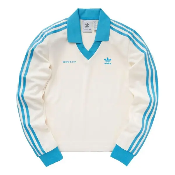 Adidas Sporty & Rich X Long Sleeve Shirt - Cream/white/blue