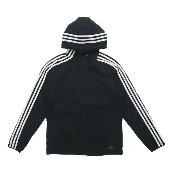 Adidas 3-stripes Windbreaker Jacket - Black
