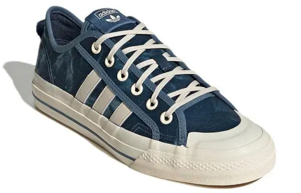 Adidas Nizza Rf Bleached Crew Navy Low Top Sneakers - Blue