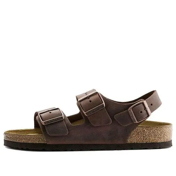 BIRKENSTOCK Milano Oiled Leather Sandals - Brown