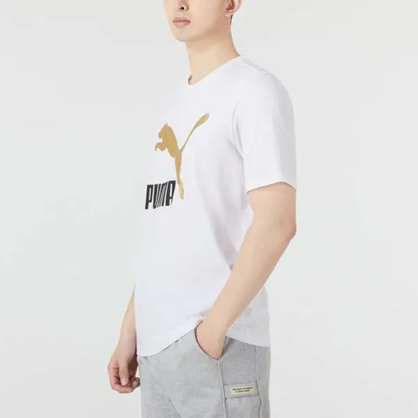 PUMA Classics Logo Metallic Tee - White