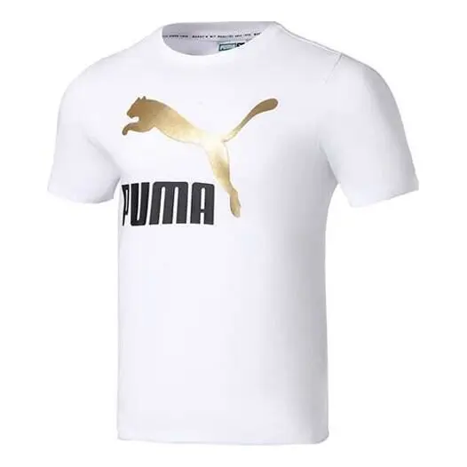 PUMA Classics Logo Metallic Tee - White
