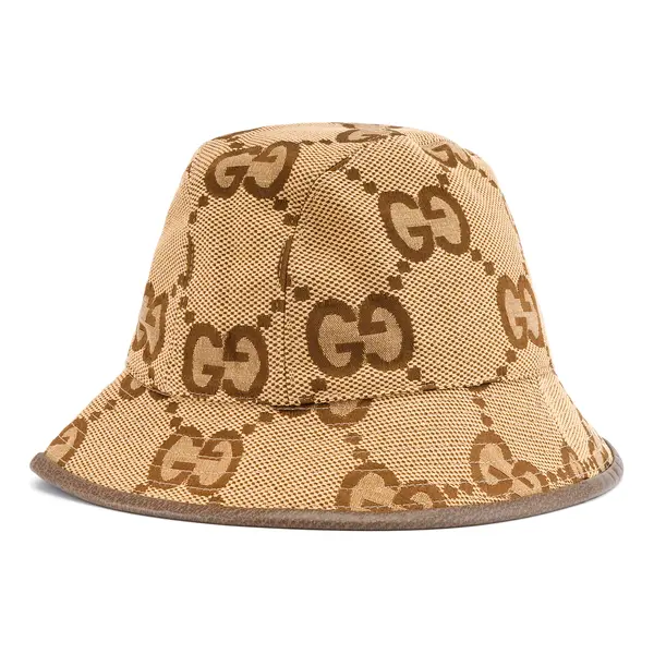 Gucci Jumbo Gg Canvas Bucket Hat - Beige