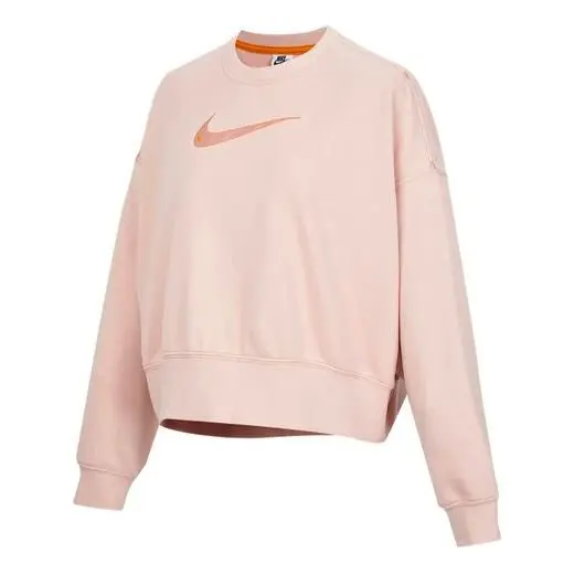 Nike Swoosh Embroidered Pullover Hoodie - Pink