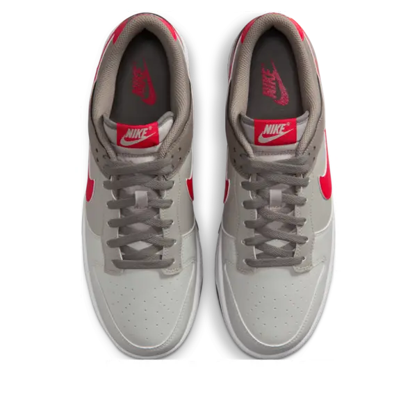 Nike Dunk Low Retro Sneakers - Grey/medium Grey/red