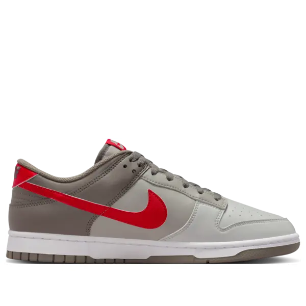 Nike Dunk Low Retro Sneakers - Grey/medium Grey/red