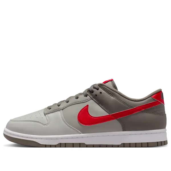 Nike Dunk Low Retro Sneakers - Grey/medium Grey/red