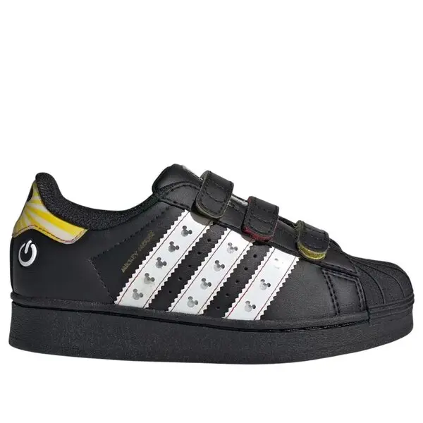 Adidas Disney Superstar Velcro Sneakers - Core Black/cloud White/orbit Gray