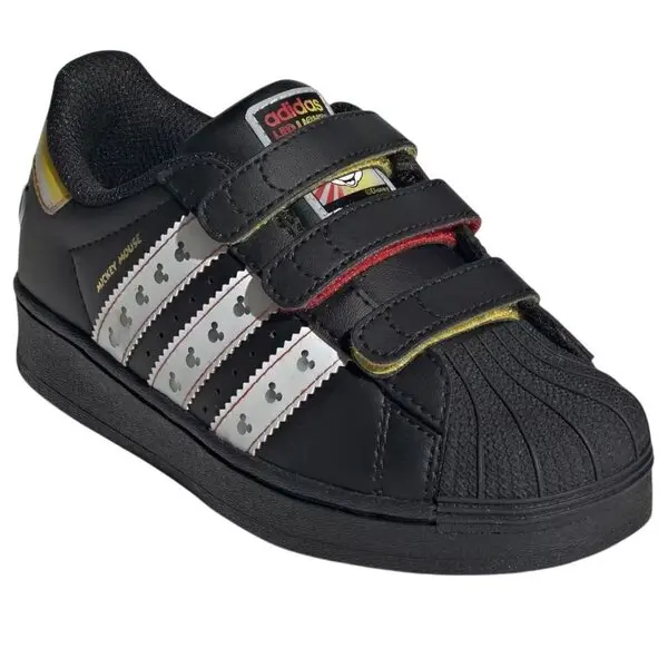 Adidas Disney Superstar Velcro Sneakers - Core Black/cloud White/orbit Gray