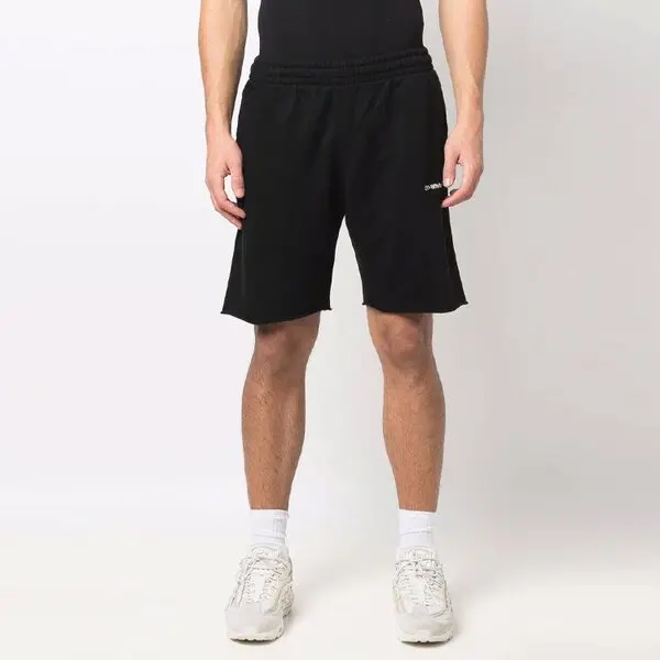 Off-White Cotton Sports Shorts - Black