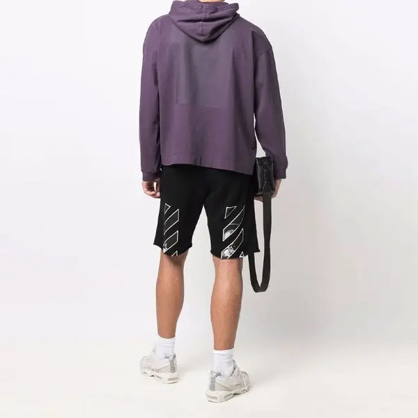 Off-White Cotton Sports Shorts - Black