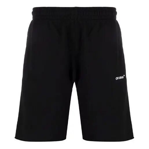 Off-White Cotton Sports Shorts - Black
