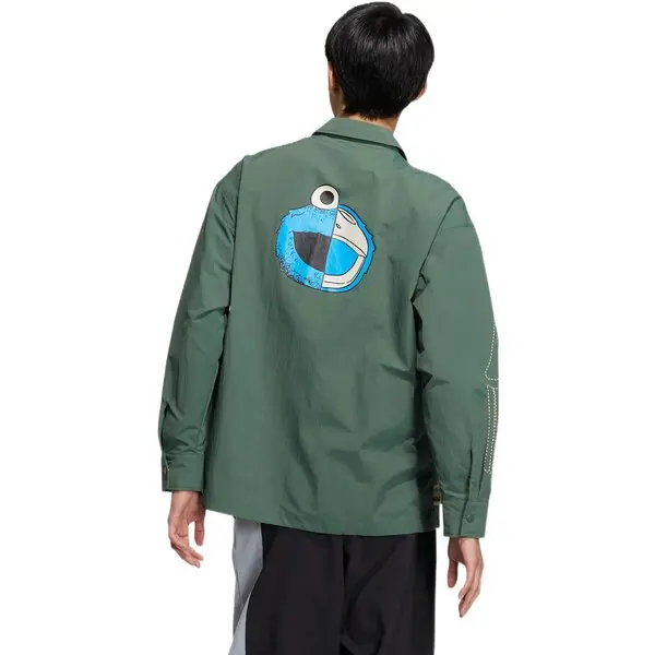 Adidas Neo X Sesame Street X Jf Crossover Cartoon Pattern Printing Woven Sports Jacket