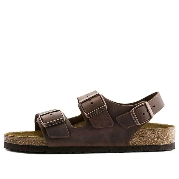 BIRKENSTOCK Milano Oiled Leather Sandals - Brown