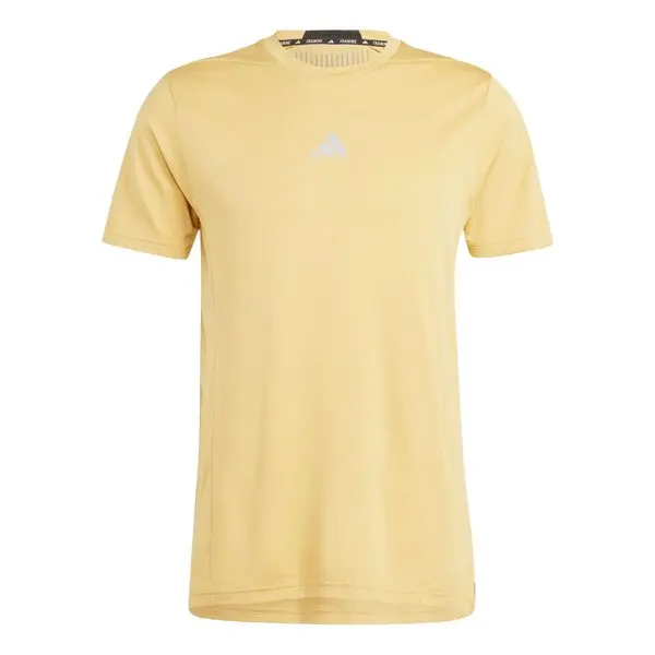Adidas Designed For Training Hiit Workout Heat.rdy T-shirt Asia Sizing 'yellow - Oat