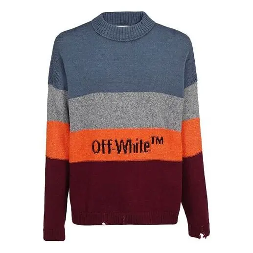 Off-White Colorblock Striped Crewneck Sweater - Multi-color
