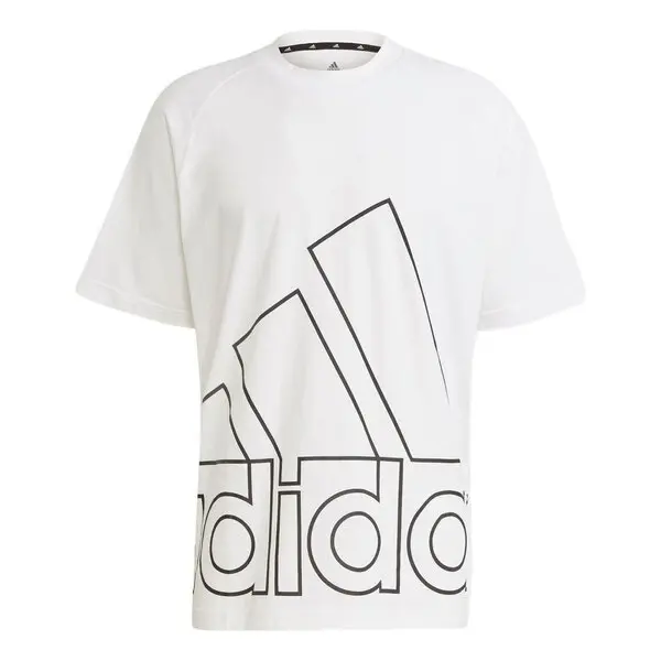 Adidas U Big Logo T Sports Stylish Printing Round Neck Short Sleeve - White