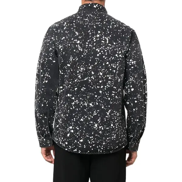Off-White Fw22 Twill Printing Single Breasted Long Sleeves Ordinary Version Black Shirt