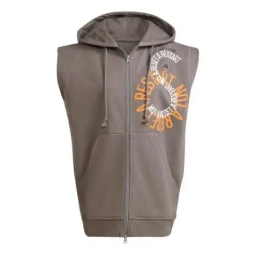 Adidas Sleeveless Zip-up Hoodie - Faded Grey Four