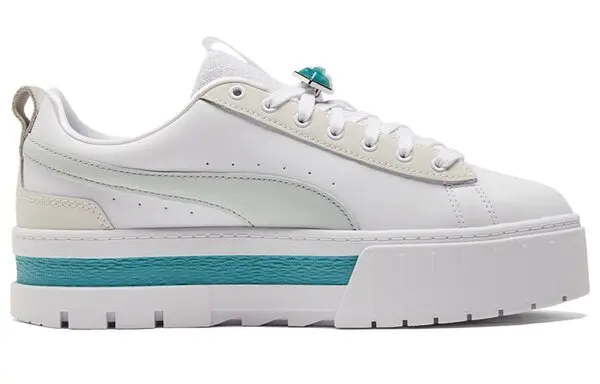PUMA Mayze Crystal Galaxy White Lace Up Sneakers