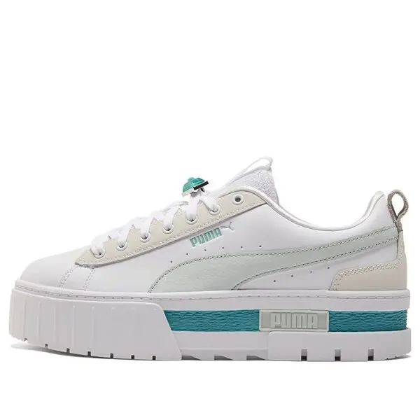 PUMA Mayze Crystal Galaxy White Lace Up Sneakers - White/blue